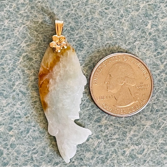 Jewelry | 14k Gold Jade Koi Fish Pendant | Poshmark